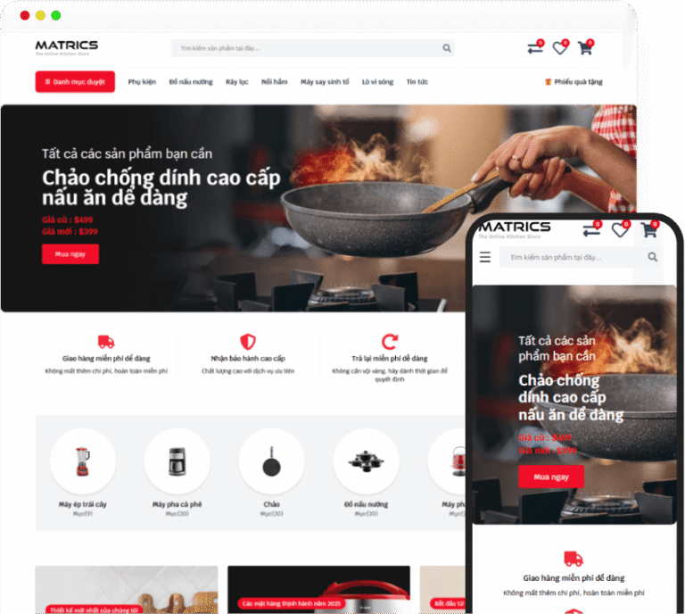 Mẫu website bán đồ nội thất đẹp, chuyên nghiệp